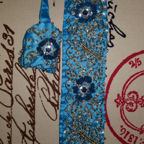Old Navy | Accessories | Turquoise Sash Sequin Belt | Poshmark